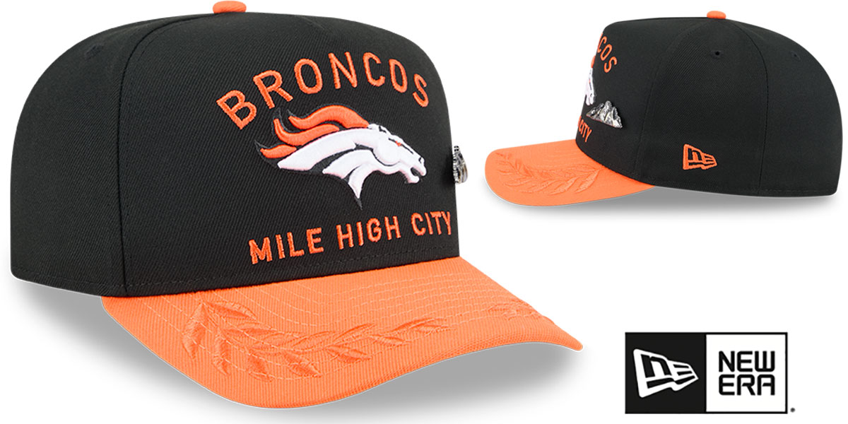Denver Broncos 2025 NFL DRAFT ONSTAGE A-FRAME Black-Orange Fitted
