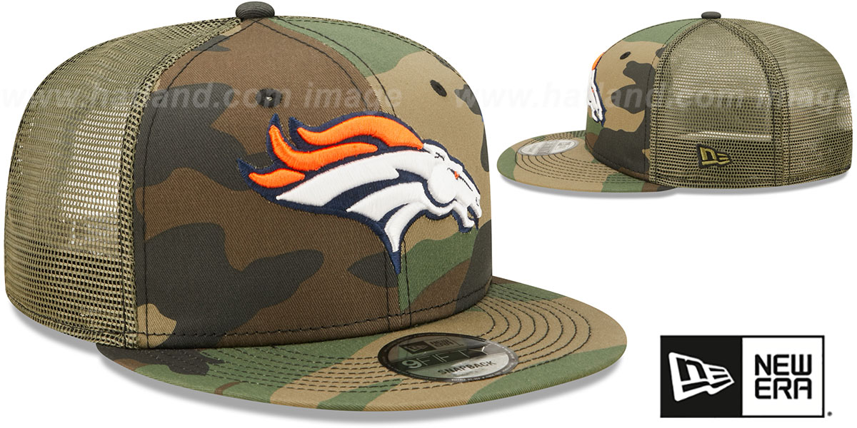 Denver Broncos ARMY CAMO TRUCKER Hat by New Era