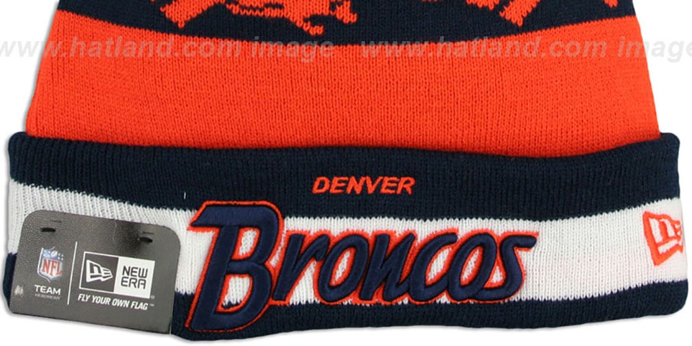 Denver Broncos REPEATER SCRIPT Knit Beanie Hat by New Era