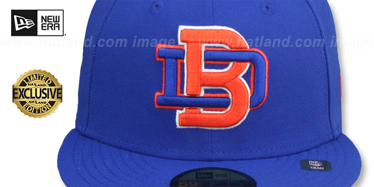 Denver Broncos THROWBACK NFL LIGATURE Royal Fitted Hat