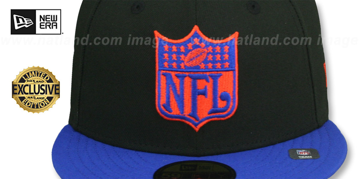 Denver Broncos THROWBACK NFL SHIELD-BASIC Black-Royal Fitted Hat