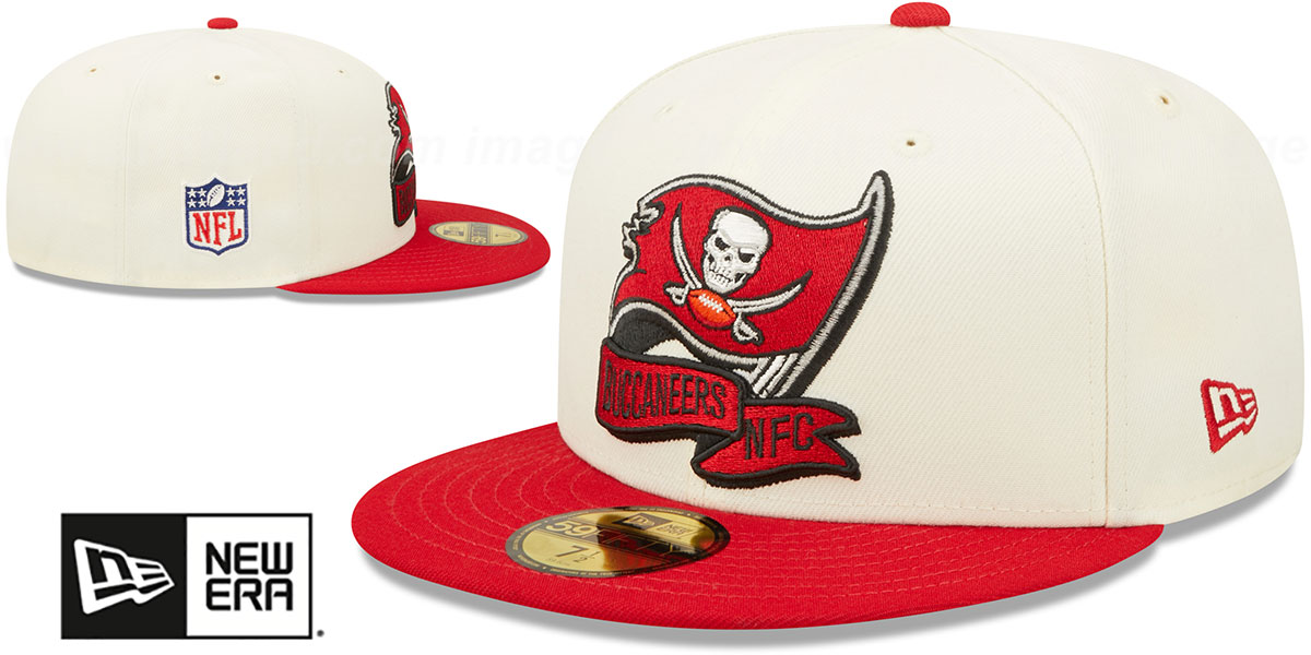 Tampa Bay Buccaneers 2022 NFL SIDELINE Cream-Red Fitted Hat