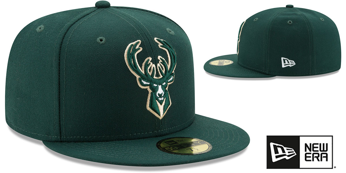 Milwaukee Bucks NBA TEAM-BASIC Green Fitted Hat by New Era