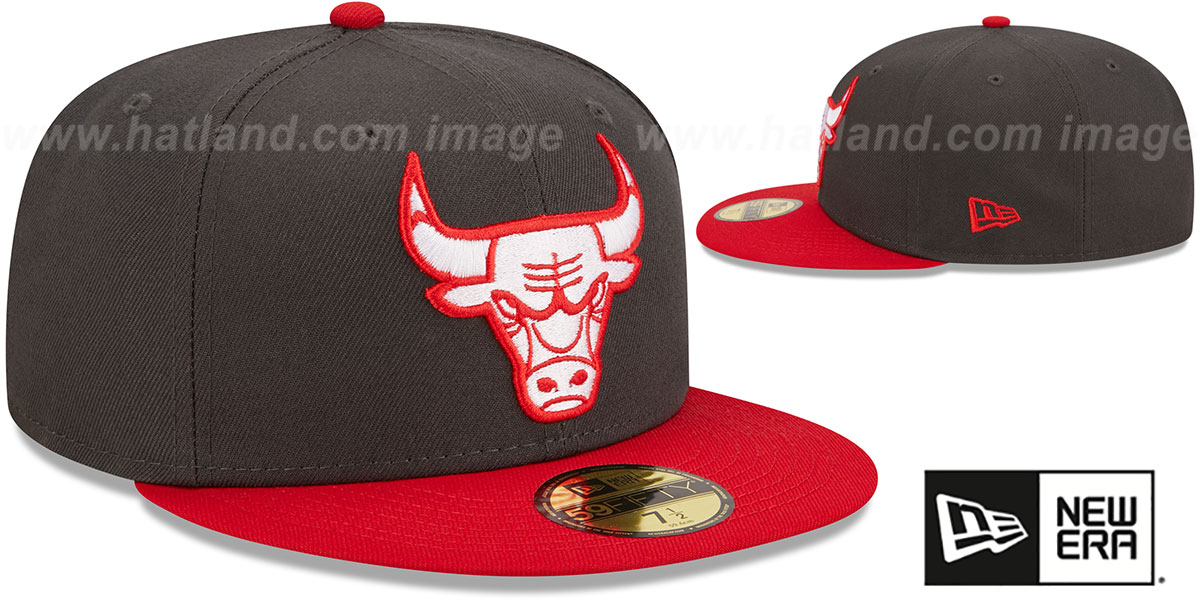 Chicago Bulls 2T COLOR PACK Charcoal-Red Fitted Hat