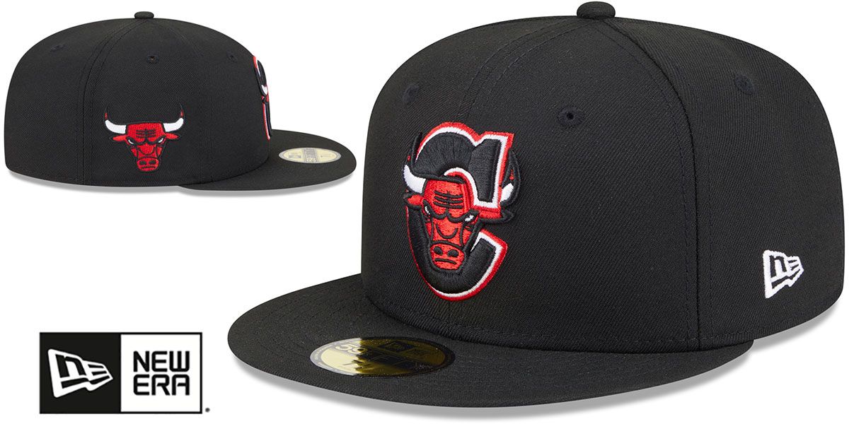 Chicago Bulls DECEPTOR Black Fitted Hat by New Era