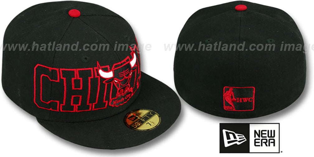 Chicago Bulls HWC WRAP-IT-UP Black Fitted Hat by New Era