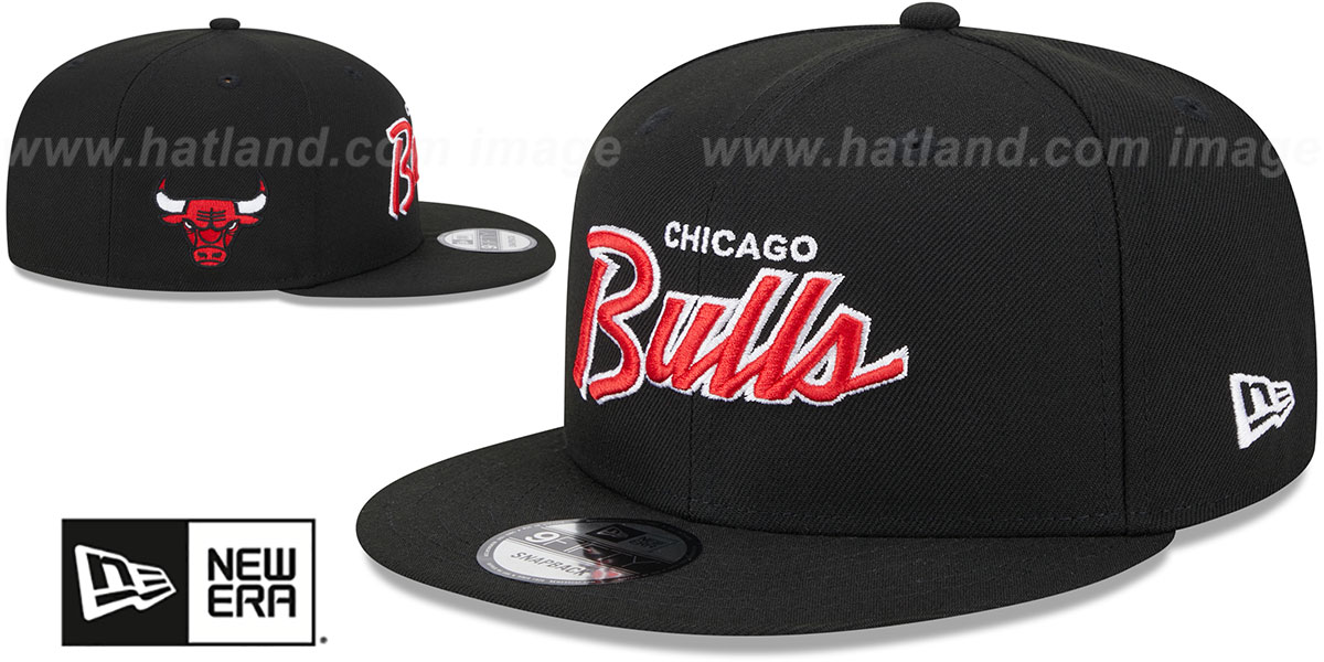 Chicago Bulls TEAM-SCRIPT SNAPBACK Black Hat by New Era