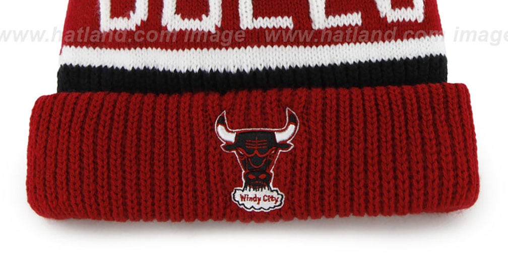 Chicago Bulls THE-CALGARY 2 Red-Black Knit Beanie Hat