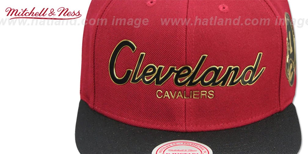 Cleveland Cavaliers CITY CHAMPS SCRIPT SNAPBACK Burgundy-Black Ha