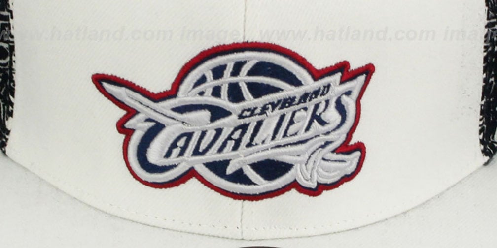 Cleveland Cavaliers TC-FLOCKING White-Navy Fitted Hat by UNK