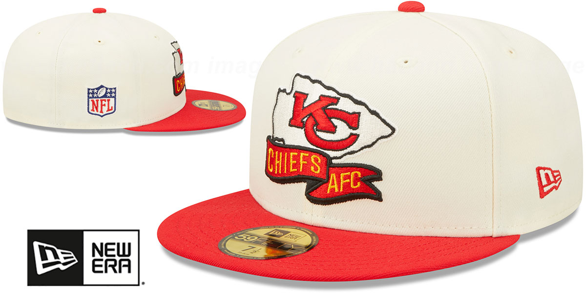 Kansas City Chiefs 2022 NFL SIDELINE Cream-Red Fitted Hat