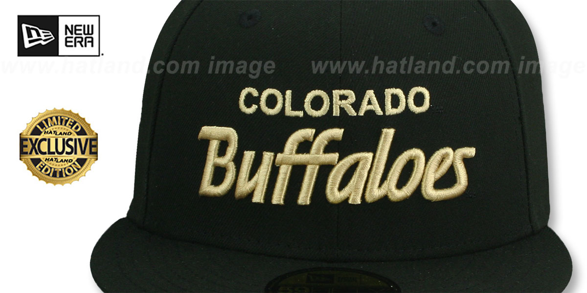 Colorado NCAA TEAM-SCRIPT Black Fitted Hat by New Era