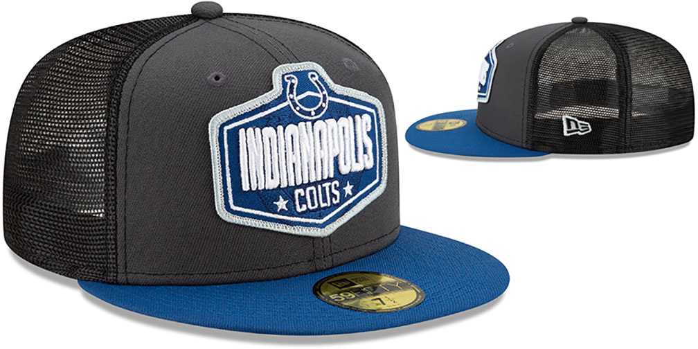 Indianapolis Colts 2021 NFL TRUCKER DRAFT Fitted Hat