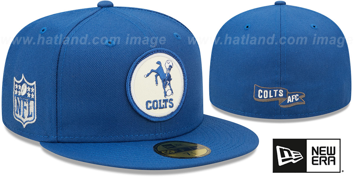 Inianapolis Colts 2022 NFL THROWBACK SIDELINE Royal Fitted Hat