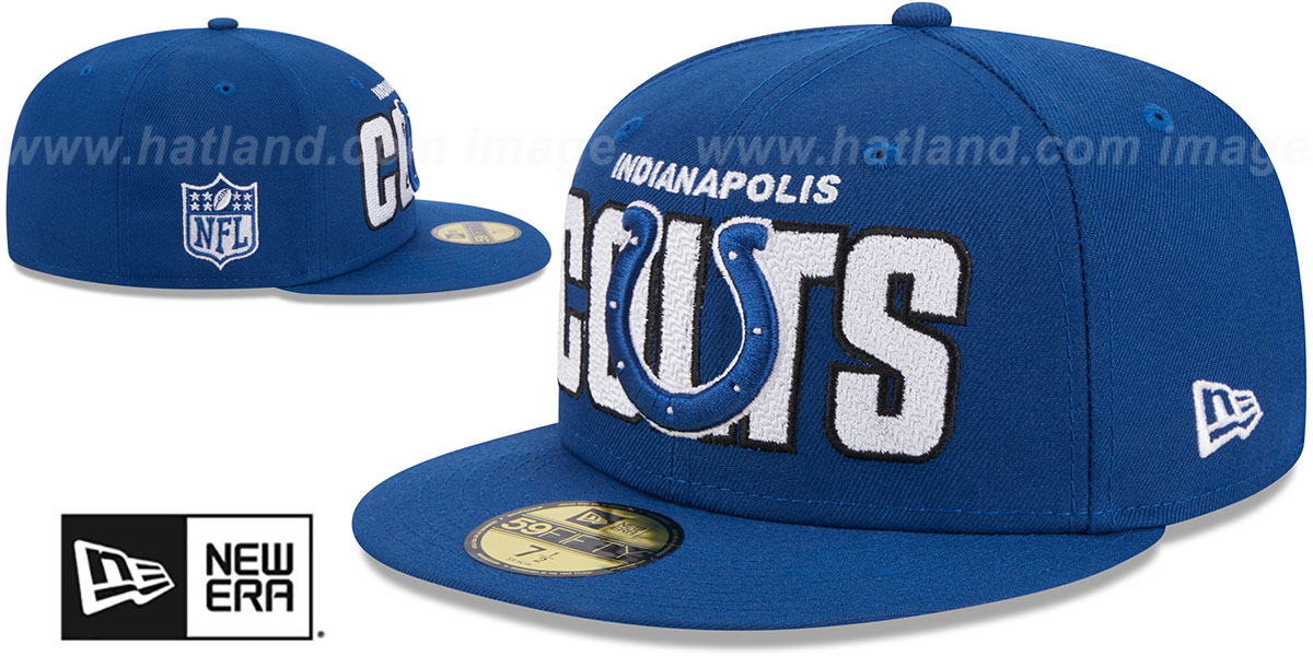 Indianapolis Colts 2023 NFL DRAFT Royal Fitted Hat