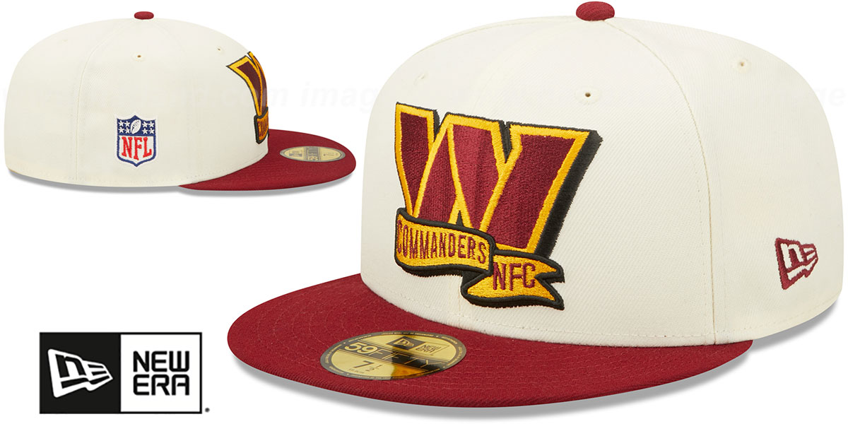 Washington Commanders 2022 NFL SIDELINE Cream-Burgundy Fitted Hat