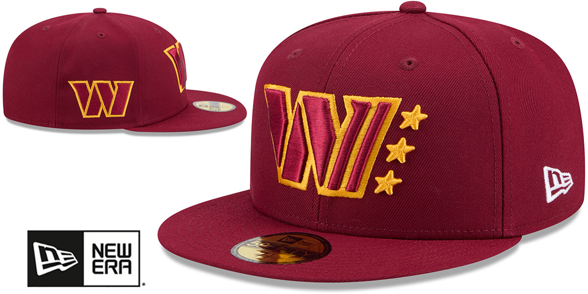 Washington Commanders DECEPTOR Burgundy Fitted Hat