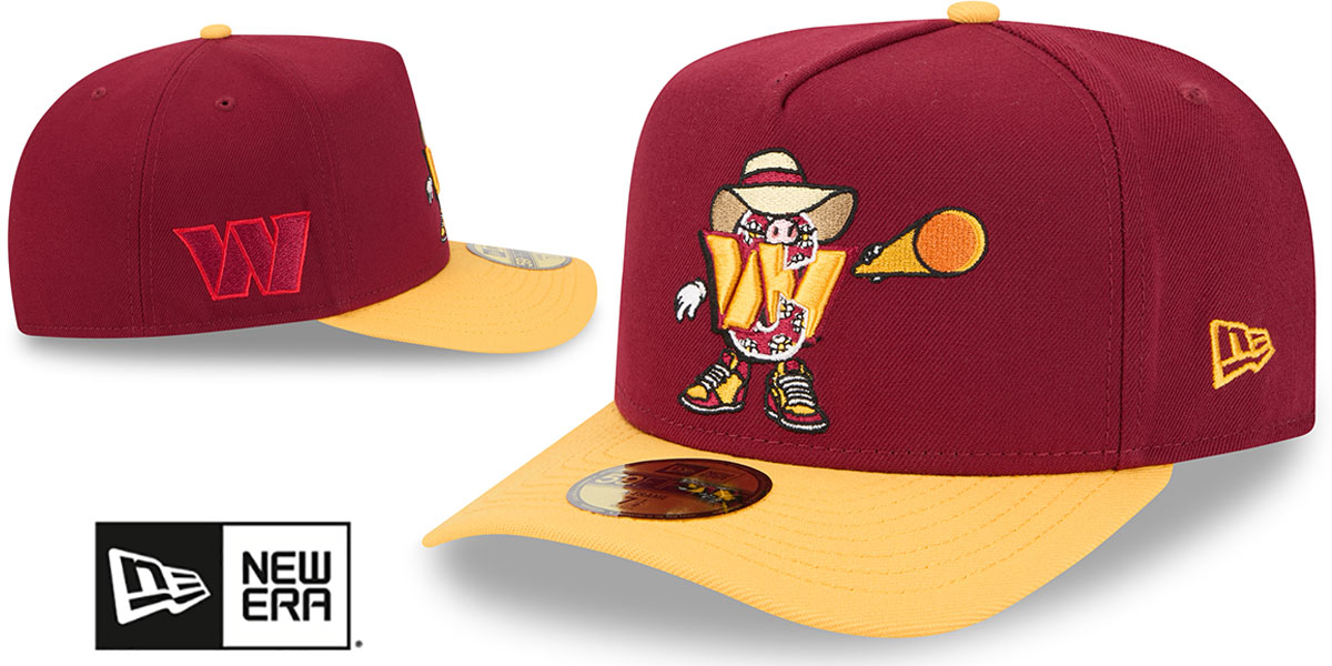 Washington Commanders NFL CARTOON A-FRAME Burgundy-Gold Fitted H