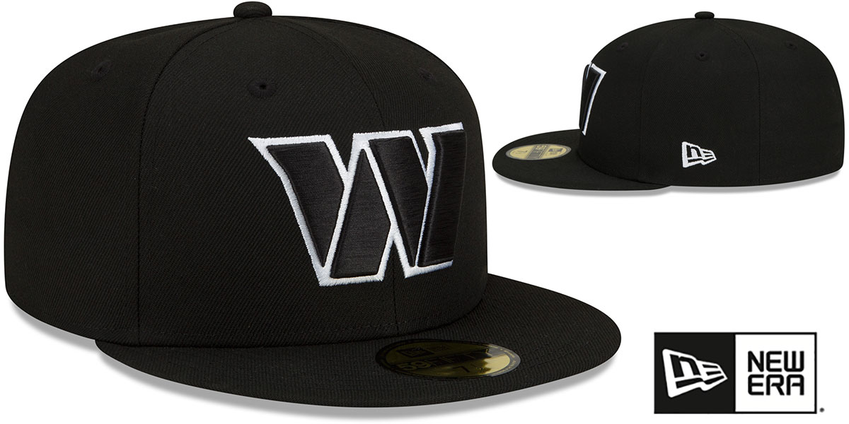 Washington Commanders NFL TEAM-BASIC Black-White Fitted Hat