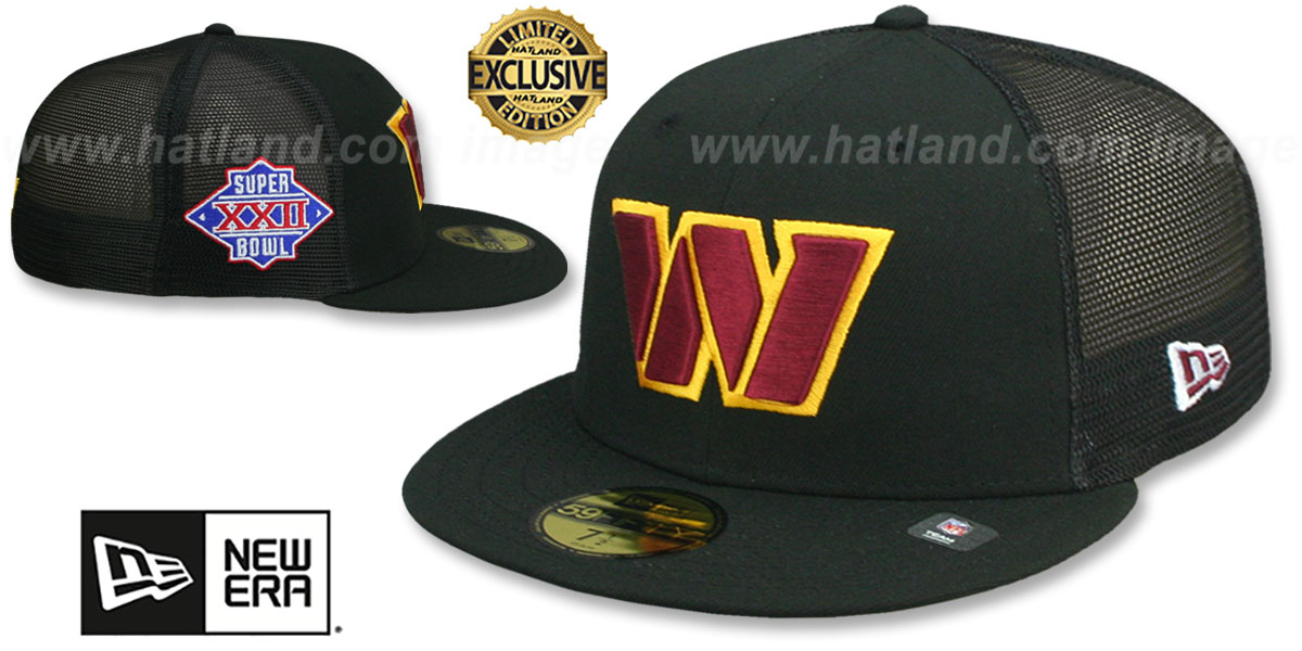 Washington Commanders SB XXII MESH-BACK SIDE-PATCH Black-Black Fi