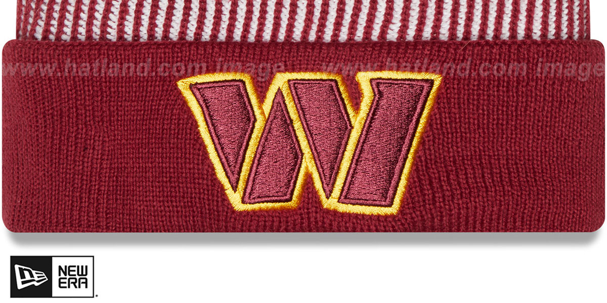 Washington Commanders STRIPED Knit Beanie Hat by New Era