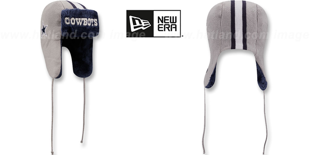Dallas Cowboys HELMET HEAD TRAPPER Grey-Navy Knit Hat
