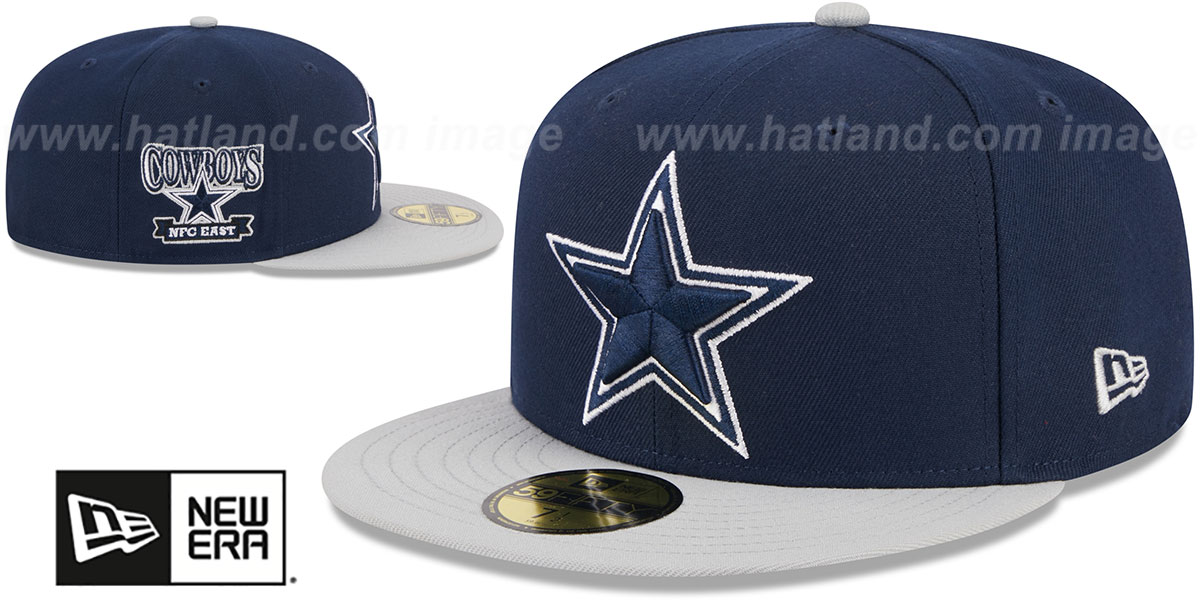 Dallas Cowboys HIDDEN SIDE-PATCH Navy-Grey Fitted Hat