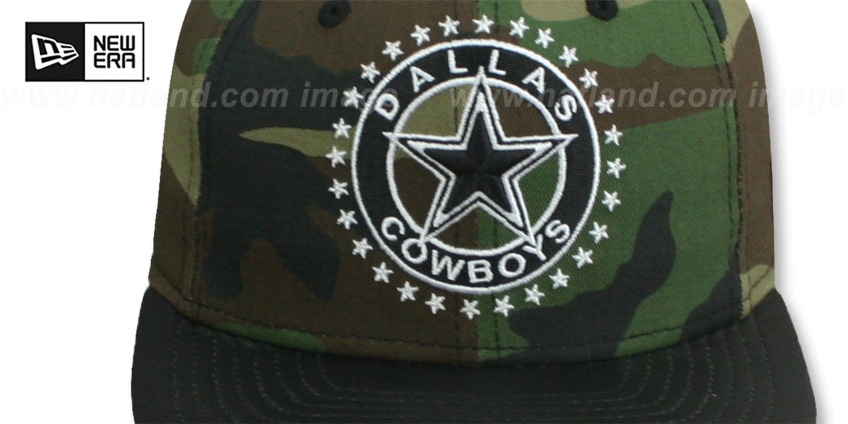 Dallas Cowboys LEATHER TAG SNAPBACK Army-Black Hat