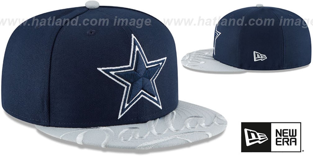 Dallas Cowboys VISOR-SCRIPT Navy-Grey Fitted Hat by New Era