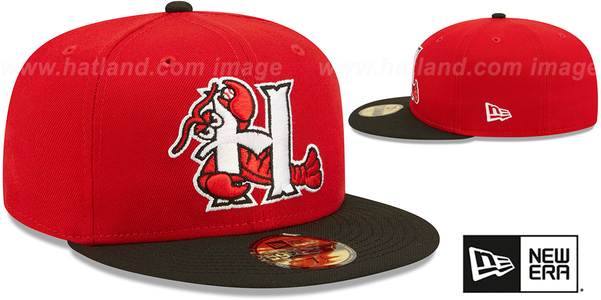 Hickory Crawdads MILB ONFIELD HOME Red-Black Fitted Hat