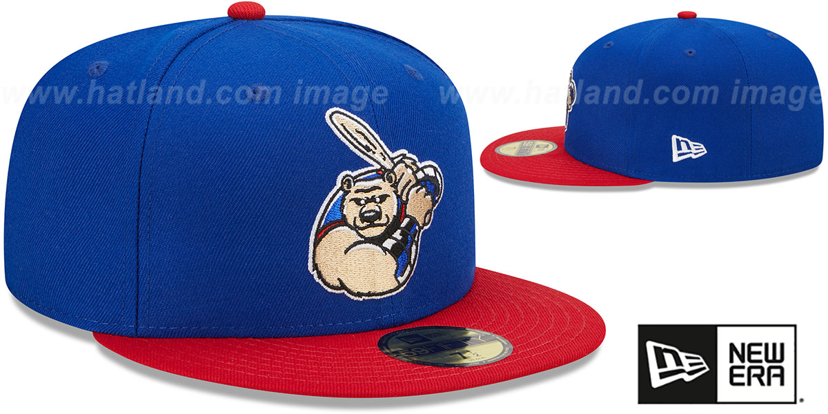 Iowa Cubs MILB MARVEL DEFENDERS Royal-Red Fitted Hat