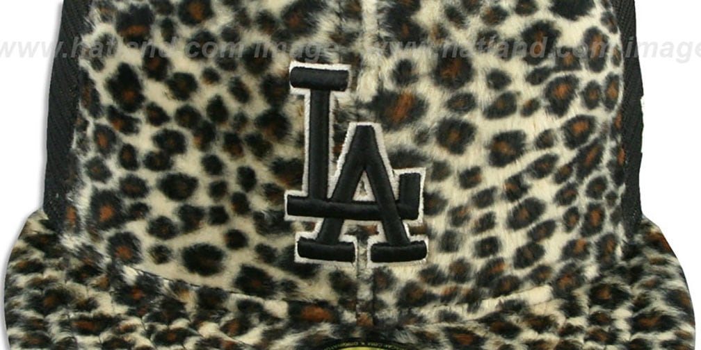 Los Angeles Dodgers CHEETAH ANIMAL-FUR MESH-BACK Fitted Hat
