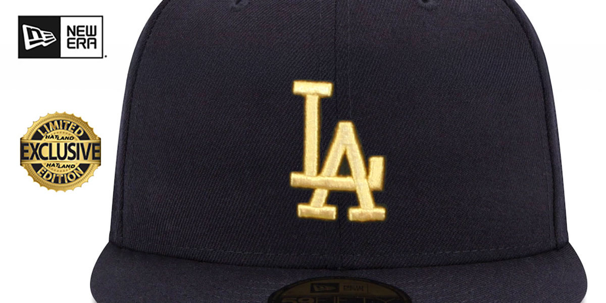 Los Angeles Dodgers GOLD-METALLIC Black Fitted Hat