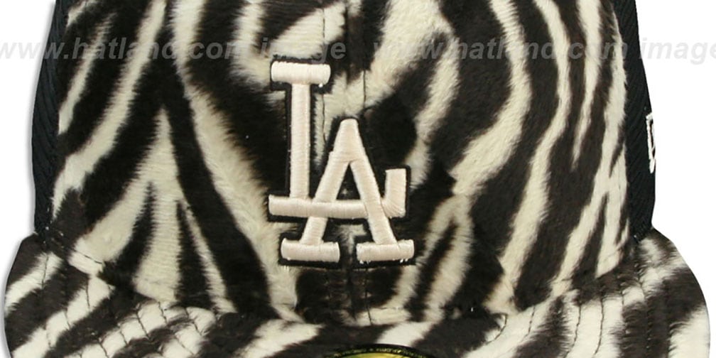 Los Angeles Dodgers ZEBRA ANIMAL-FUR MESH-BACK Fitted Hat