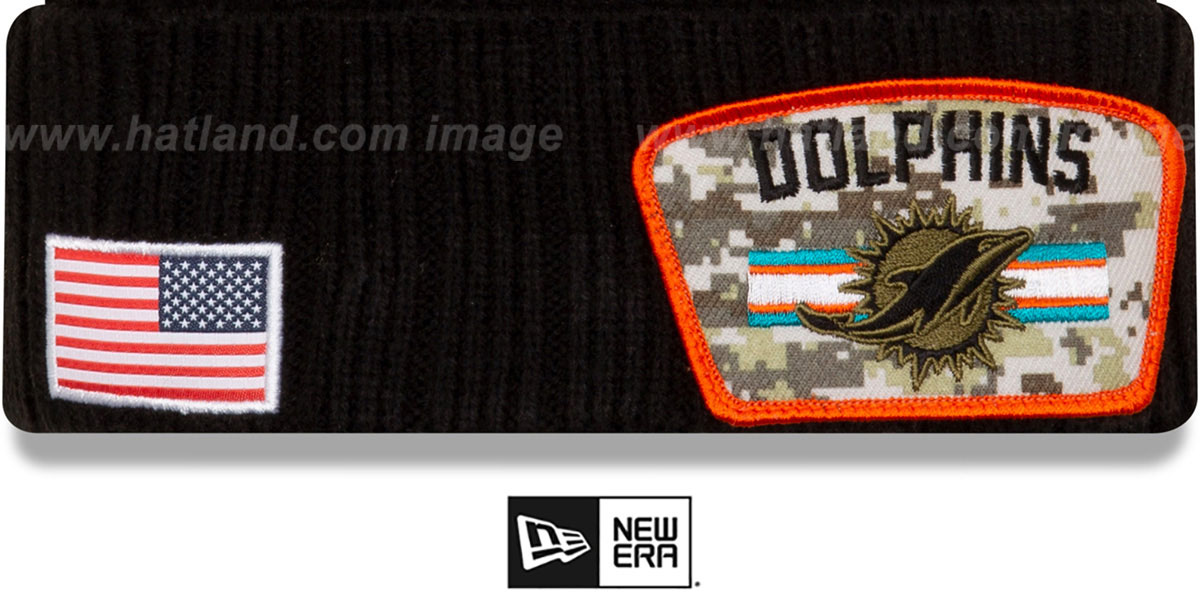Miami Dolphins 2021 SALUTE-TO-SERVICE Knit Beanie Hat