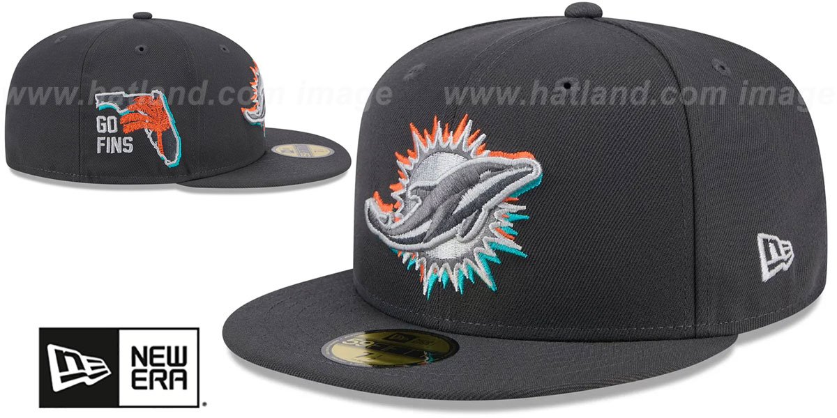 Miami Dolphins 2024 ONSTAGE NFL DRAFT Grey Fitted Hat