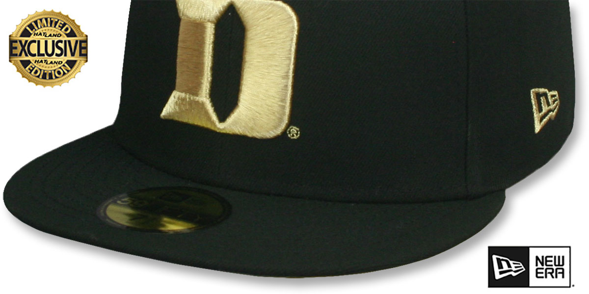 Duke GOLD-METALLIC Black Fitted Hat by New Era