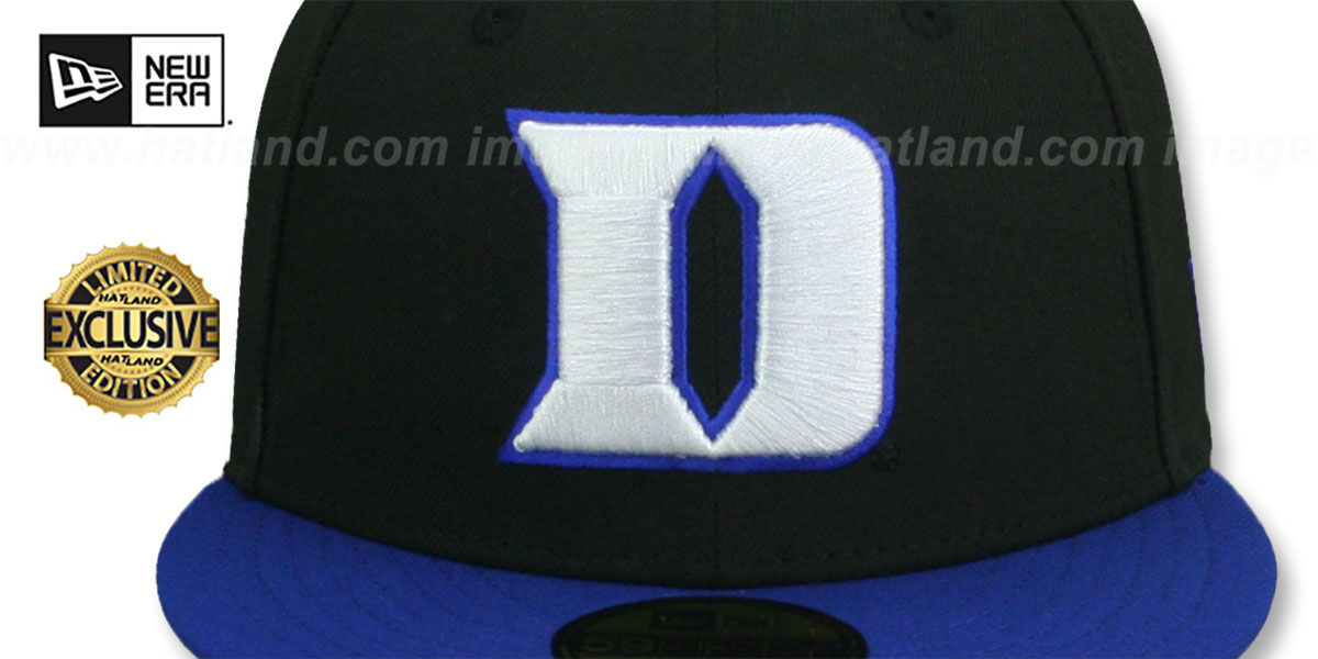 Duke NCAA TEAM-BASIC Black-Royal Fitted Hat by New Era