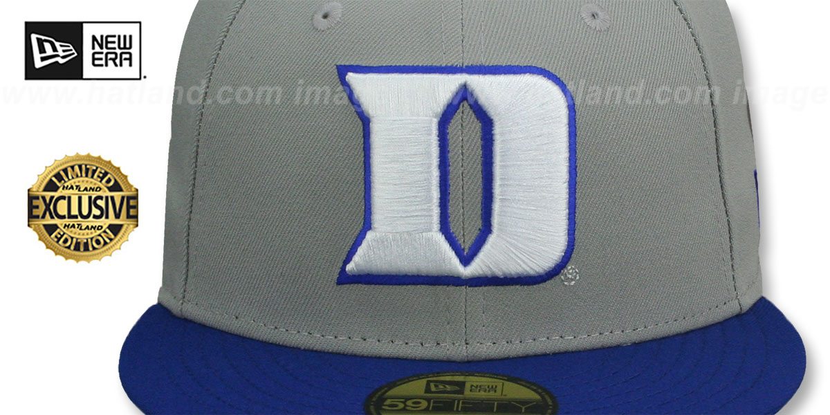 Duke NCAA TEAM-BASIC Grey-Royal Fitted Hat by New Era