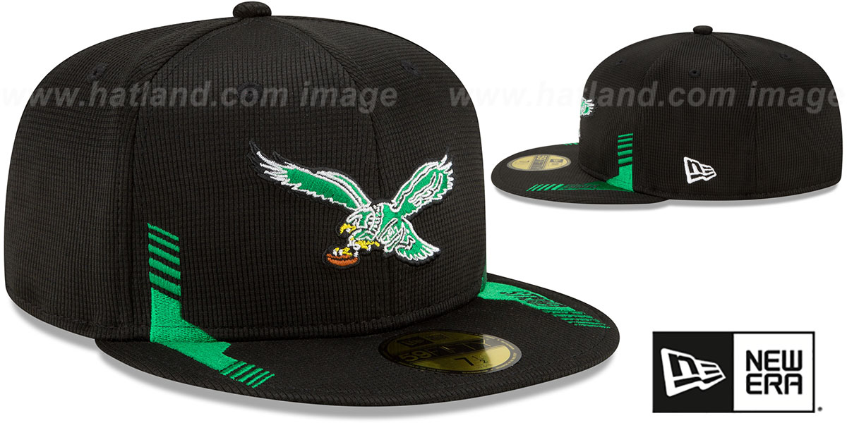 Philadelphia Eagles 2021 NFL THROWBACK SIDELINE HOME Black Fitted