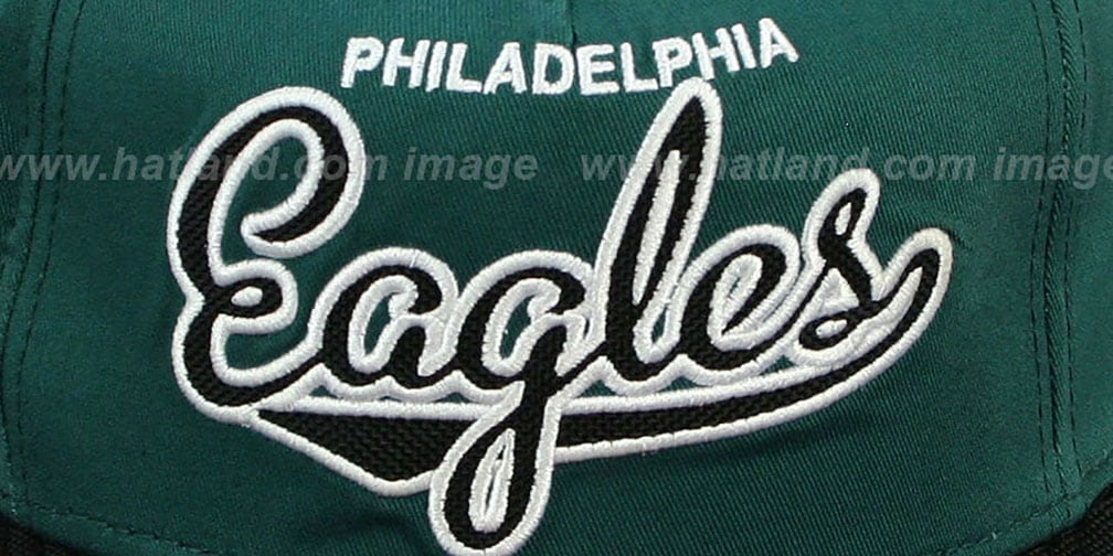 Philadelphia Eagles BALLISTIC SCRIPT A-FRAME STRAPBACK Green-Blac