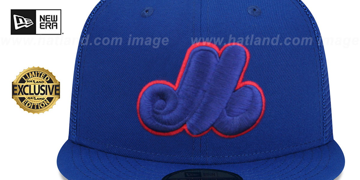 Montreal Expos BATTING PRACTICE TRUCKER Royal Fitted Hat