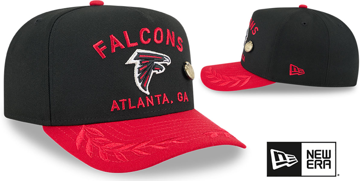 Atlanta Falcons 2025 NFL DRAFT ONSTAGE A-FRAME Black-Red Fitted H