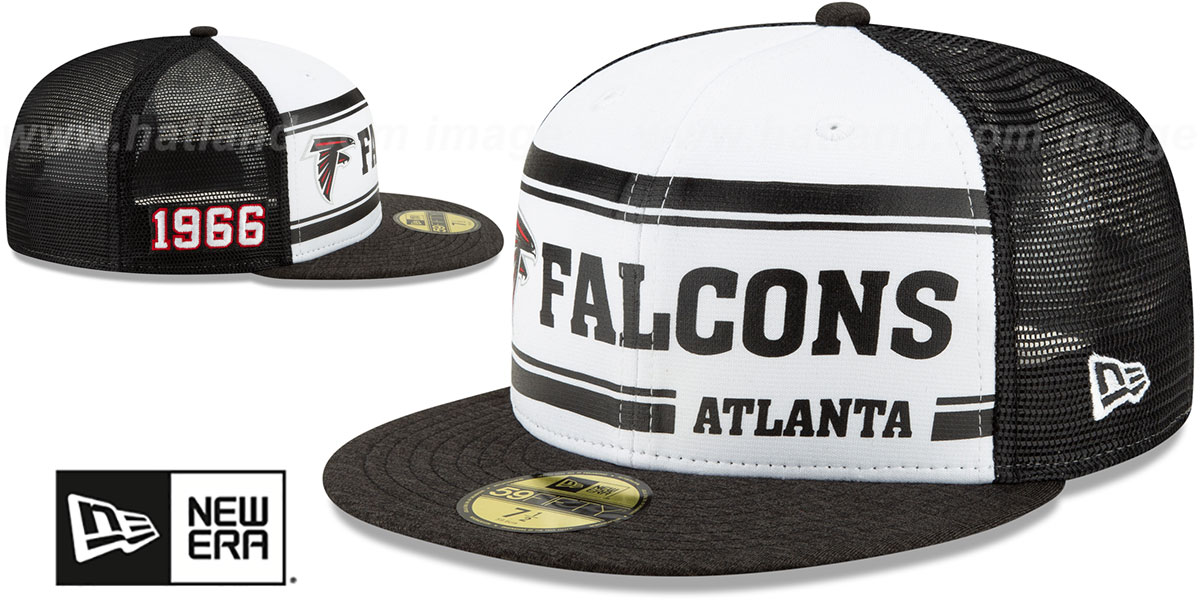 Atlanta Falcons SIDELINE 100 TRUCKER White-Black Fitted Hat