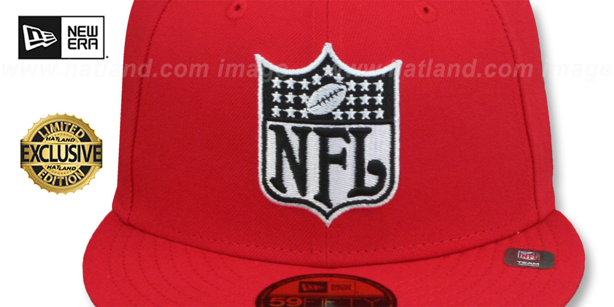 Atlanta Falcons THROWBACK NFL SHIELD-BASIC Red Fitted Hat