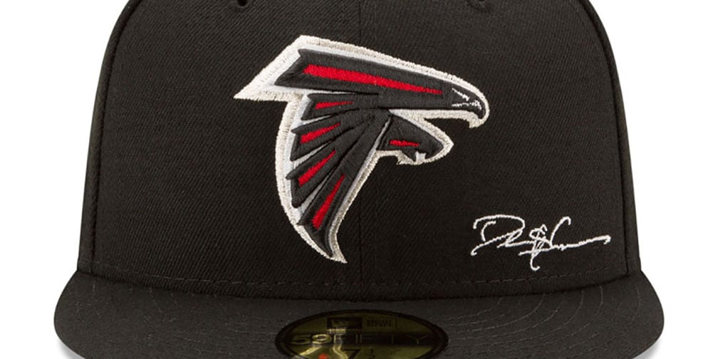 Atlanta Falcons THROWBACK SANDERS STATS Black Fitted Hat