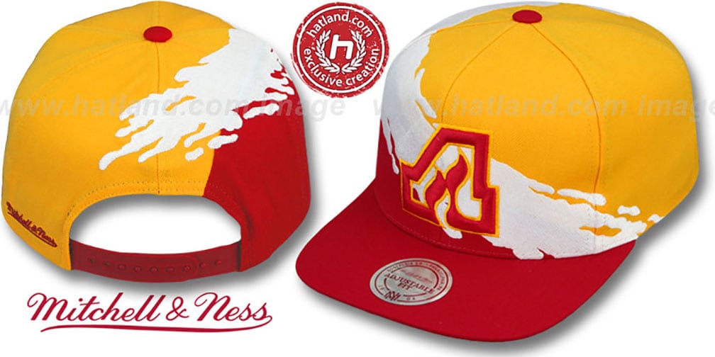 Atlanta Flames PAINTBRUSH SNAPBACK Gold-White-Red Hat