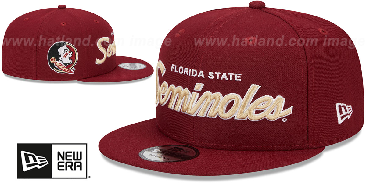 Florida State TEAM-SCRIPT SNAPBACK Burgundy Hat by New Era