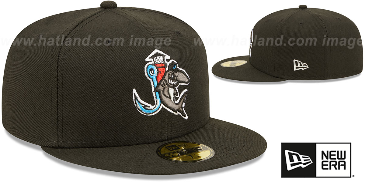 Hammerheads MILB ONFIELD HOME Black Fitted Hat by New Era