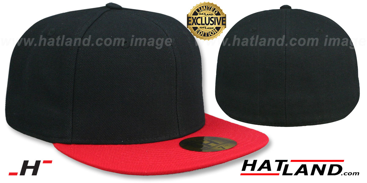 Hatland HYBRID E5-BLANK Black-Red Fitted Hat
